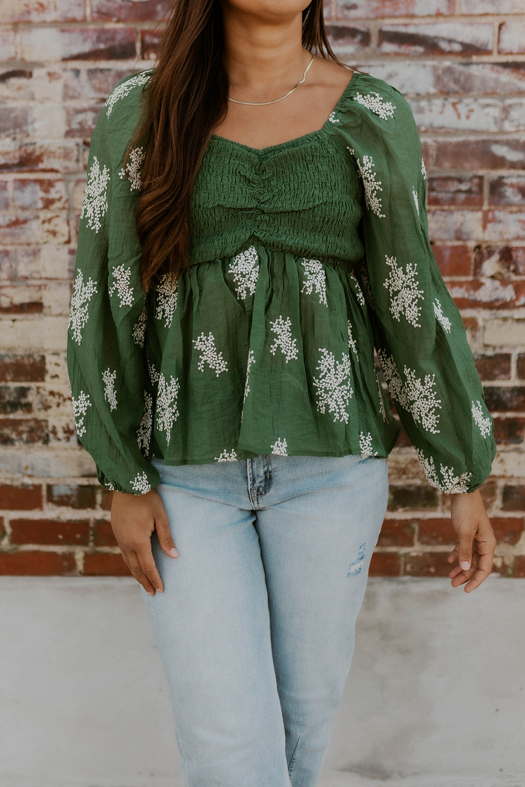 Embroidered Smocked Blouse – The Rowe Boutique